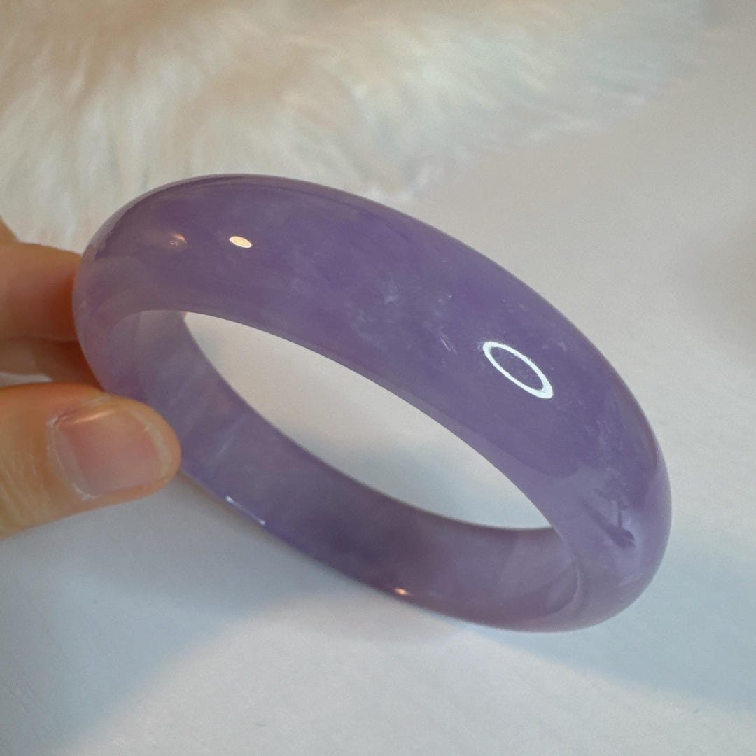 Burma Purple Jadeite Jade Bangle Bracelet, Icy Purple Jade Bangle ...