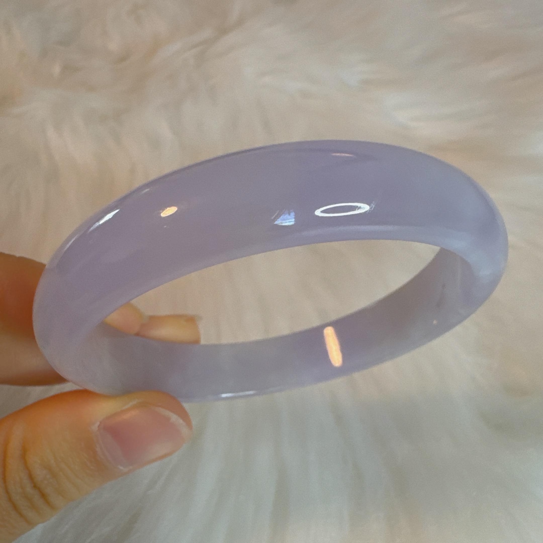 Lavender Light Purple Jade Jadeite Bangle Bracelet, Soft Purple Lavender Burma Jade Bangle ...
