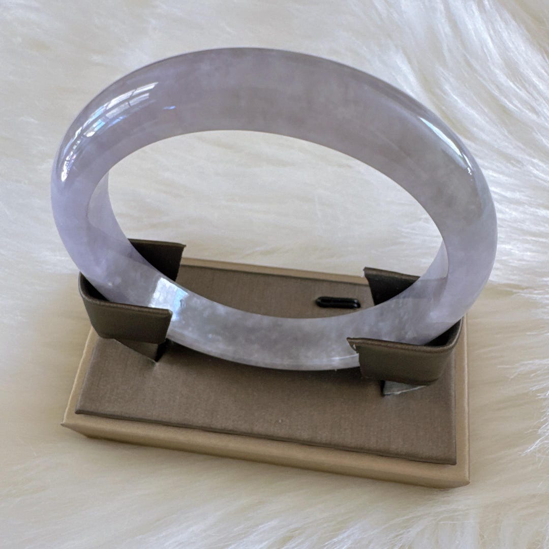 Gray Purple Burma Jade Bangle Jadeite Bracelet, Burma Jade Bangle ...