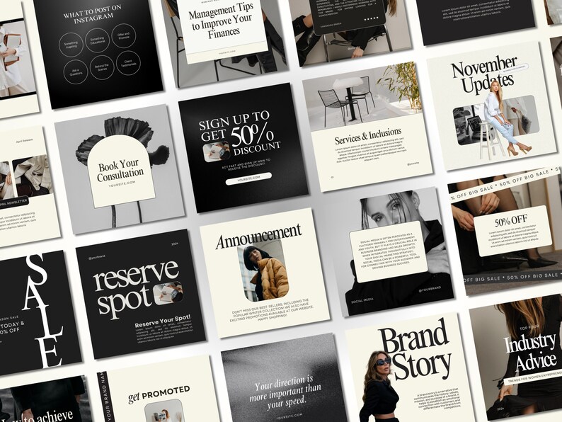 Instagram Post Templates, Canva Social Media Templates, Minimalist ...