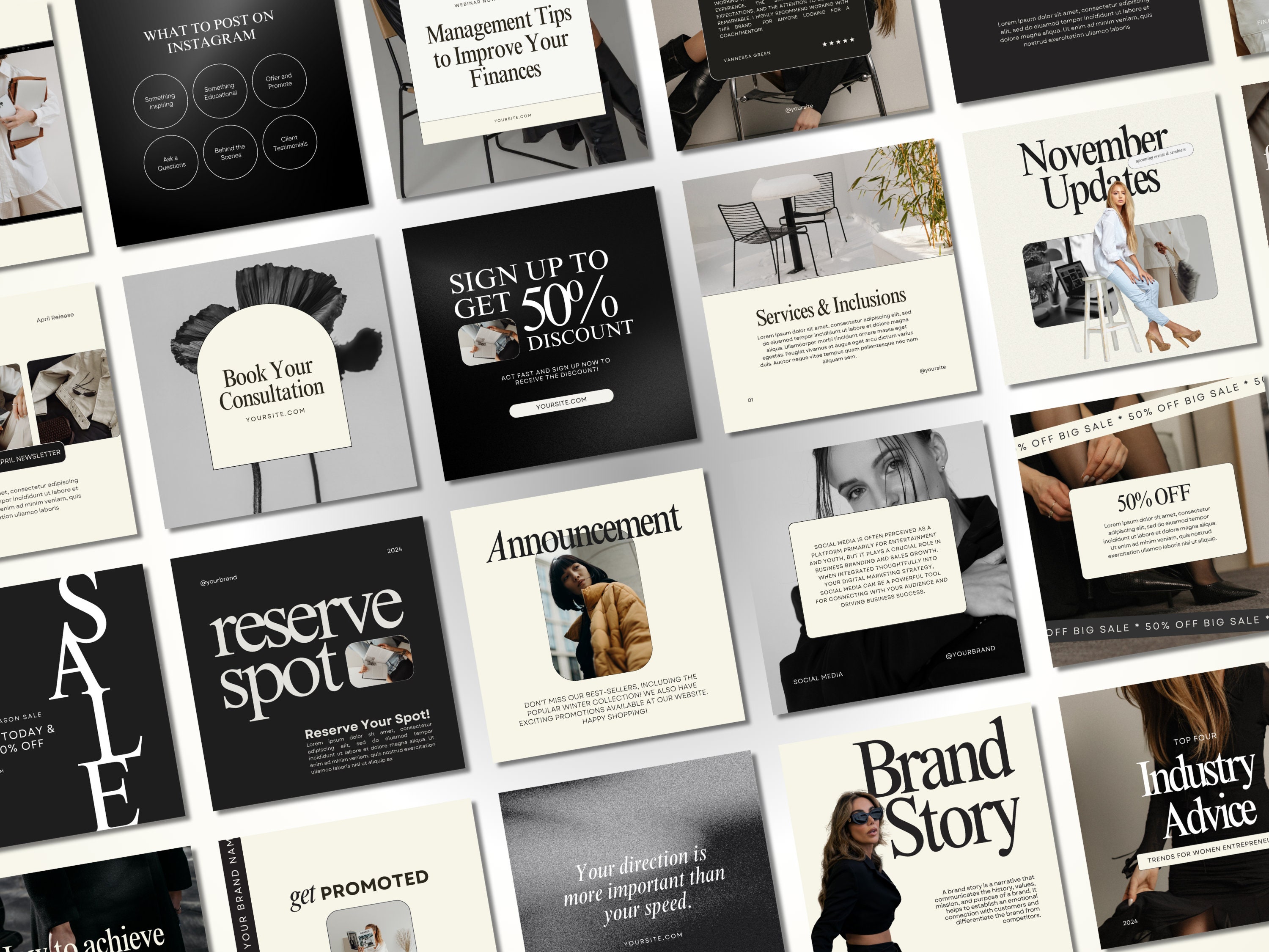 Instagram Post Templates, Canva Social Media Templates, Minimalist ...