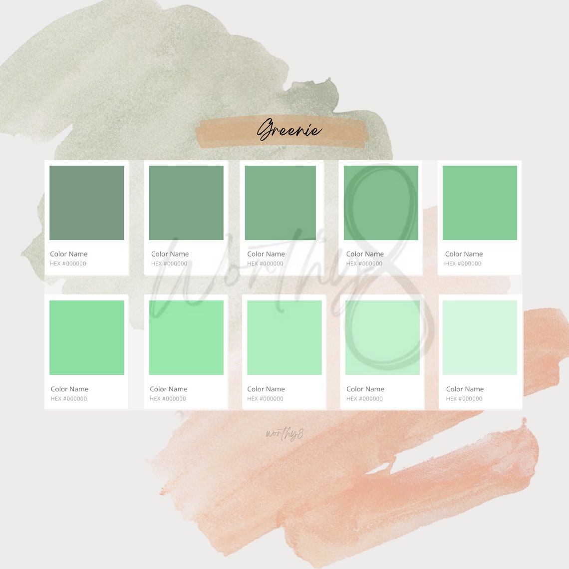 GREEN Color Palette | 10 Colors Palette | Procreate Color Palette ...