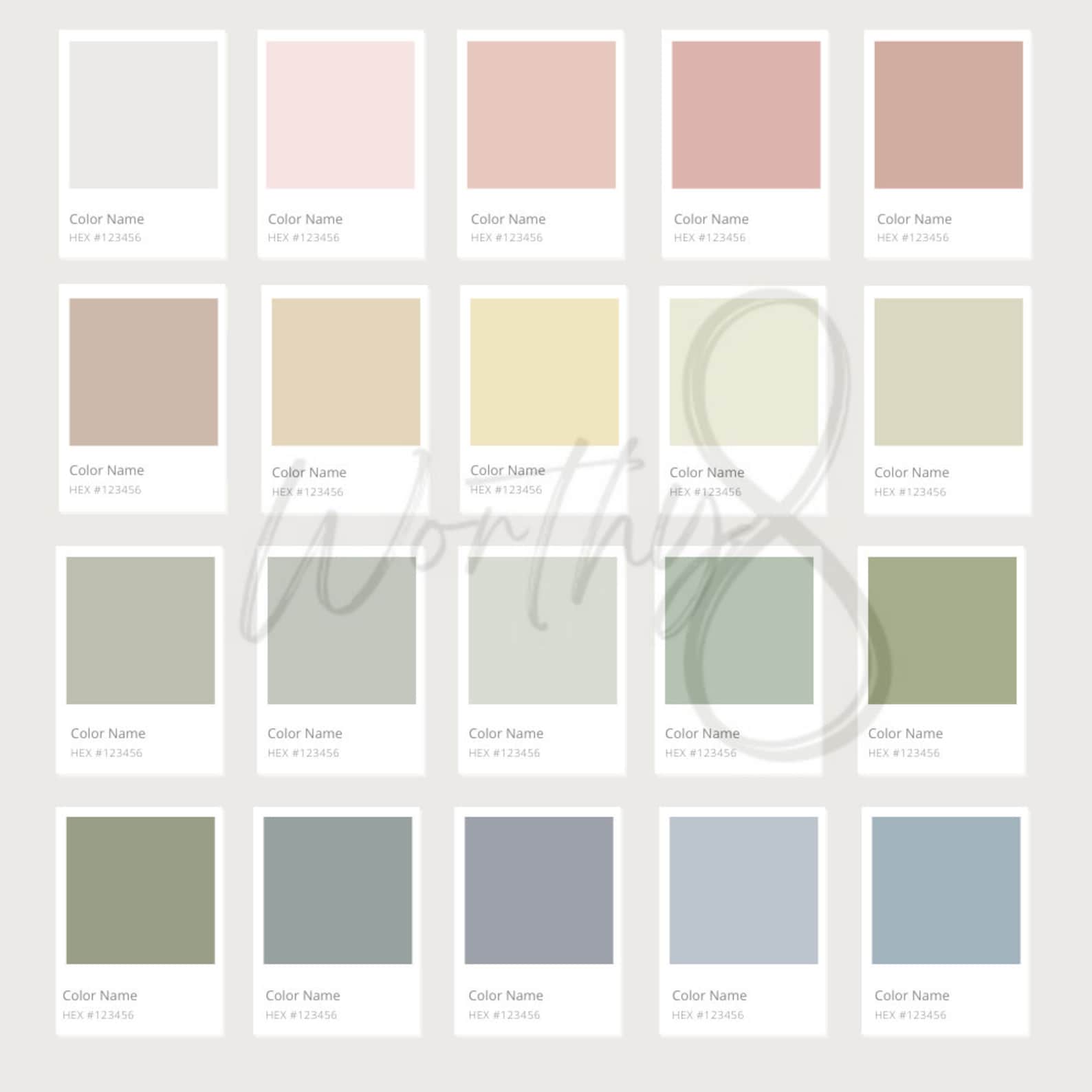 MUTED EARTH TONES Color Palette | 20 Colors Palette | Procreate Color ...