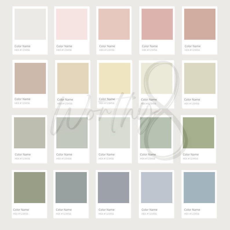 MUTED EARTH TONES Color Palette 20 Colors Palette - Etsy Finland