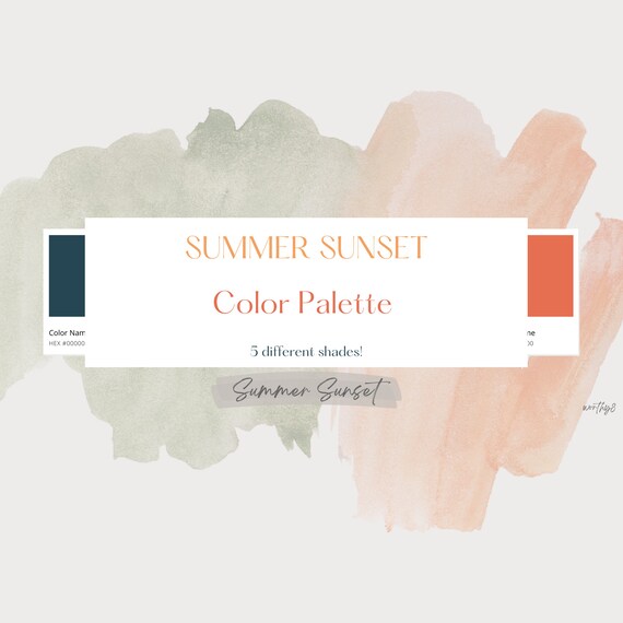 SUMMER SUNSET Color Palette Color Palette Color Swatches - Etsy
