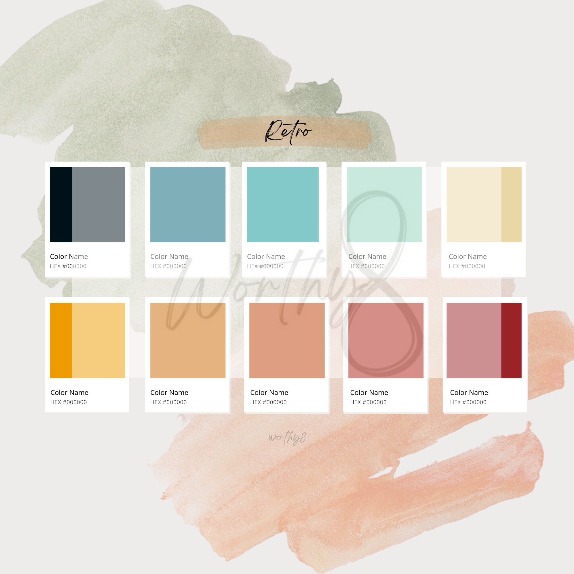 RETRO Color Palette • Color Palette • Color Swatches • Procreate ...