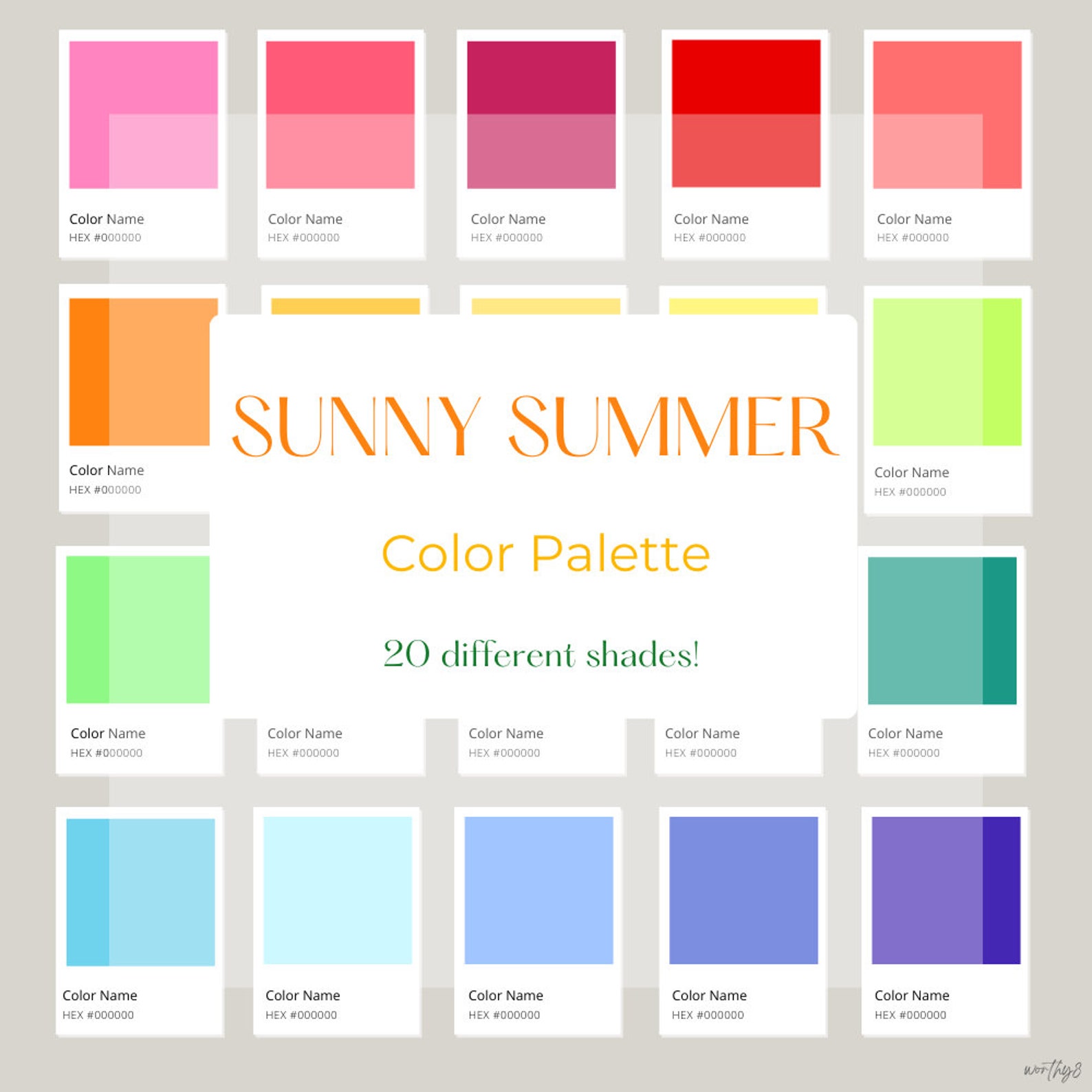 SUNNY SUMMER Color Palette • Color Palette • Color Swatches • Procreate ...