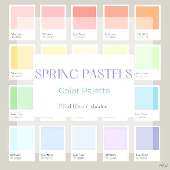 SPRING PASTELS Color Palette Color Palette Color Swatches | Etsy