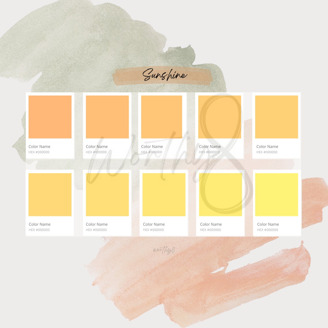 SUNSHINE Color Palette Color Palette Color Swatches Procreate Swatches ...