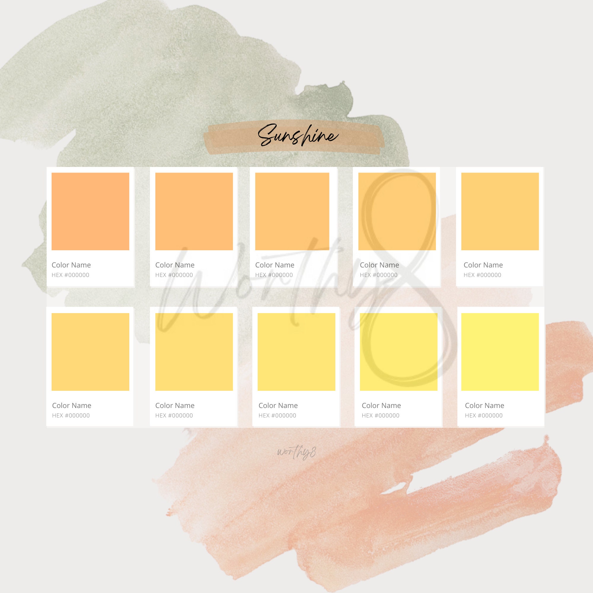 SUNSHINE Color Palette • Color Palette • Color Swatches • Procreate ...