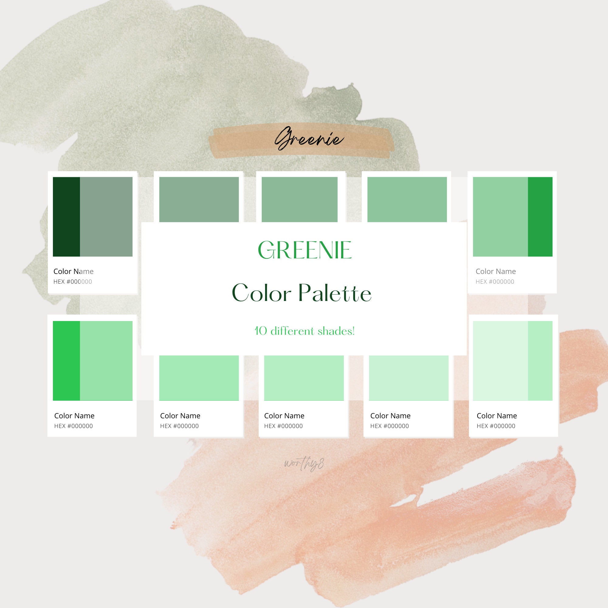 GREEN Color Palette | 10 Colors Palette | Procreate Color Palette ...