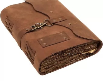 Vintage Leather Journal Recycled Paper Journal, for Notes, Notebook ...
