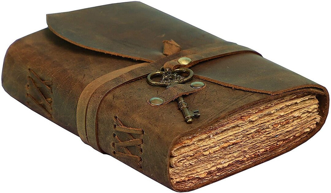 75% OFF Personalized Vintage Antique Leather Journal With Key Lock ...