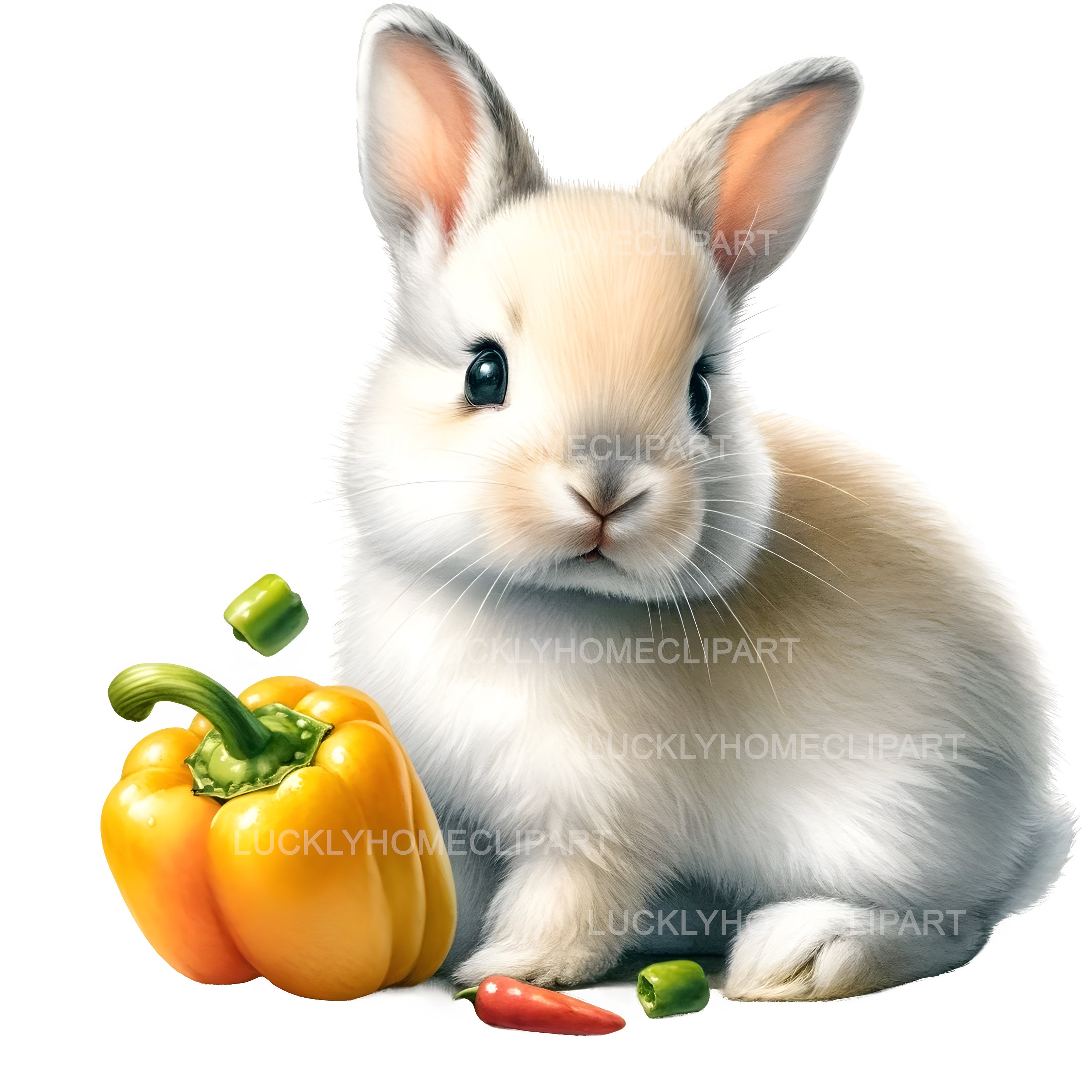 Fluffy Bunny Clipart Adorable Rabbit Watercolor High Quality 13 Png For Crafting And Prints