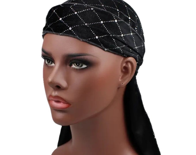 Velvet Diamond Studded Durag - Etsy