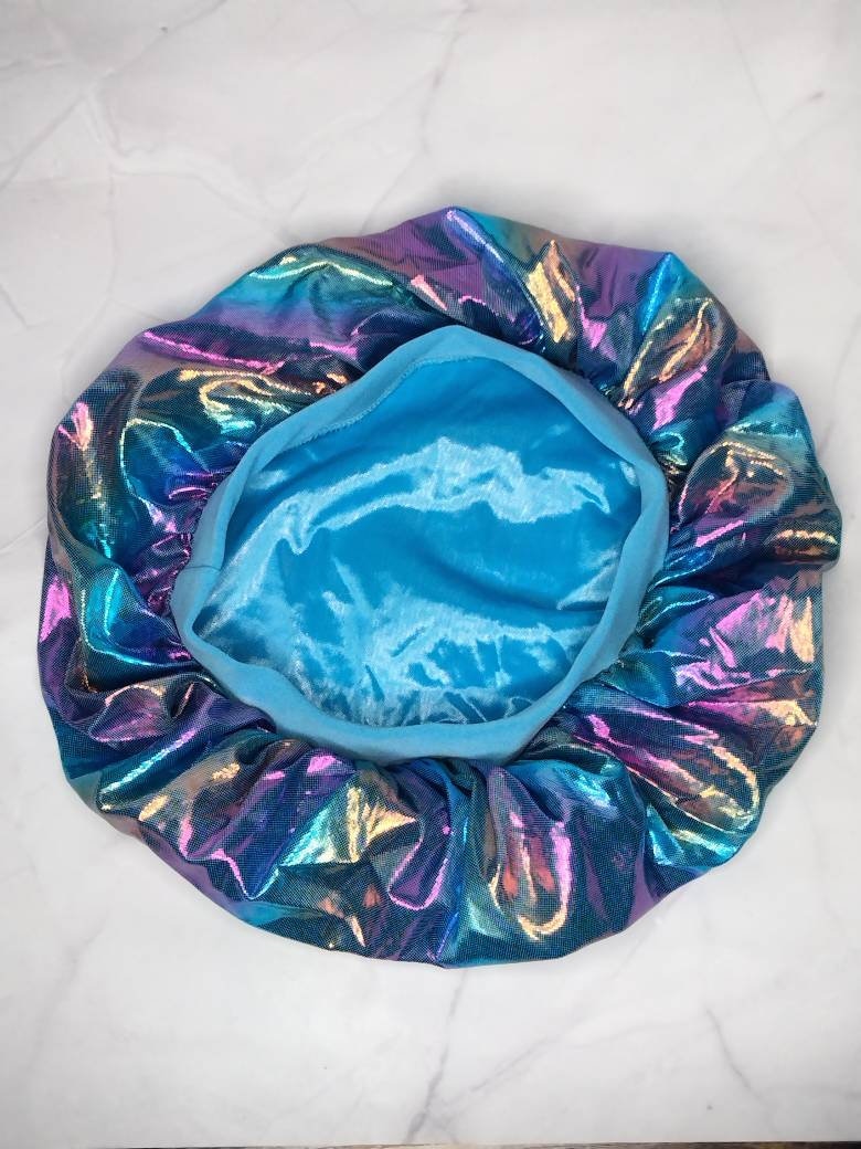 Silk Blue Holographic Bonnet - Etsy