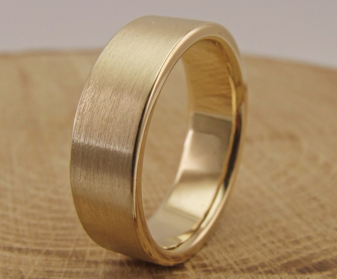18K Solid Yellow Gold 7mm*2mm Thick Band , Real 18k Gold 2mm Thick and ...