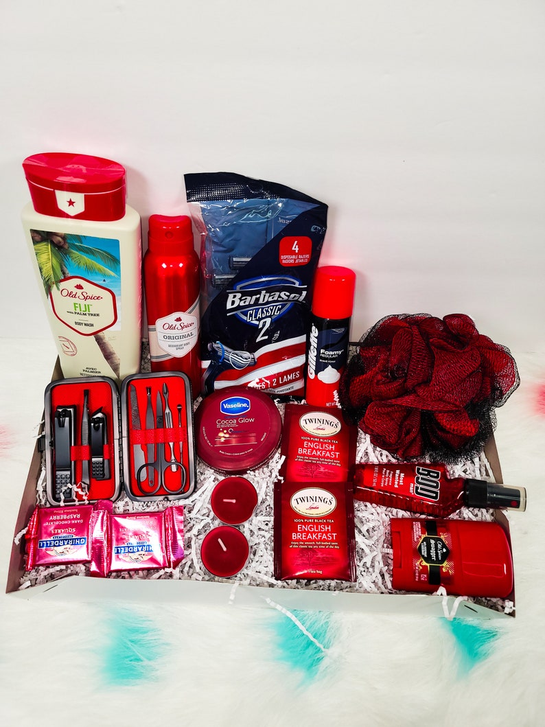 Self Care Gift Basket for Him, Skincare Pamper Hamper Box, Care Package ...