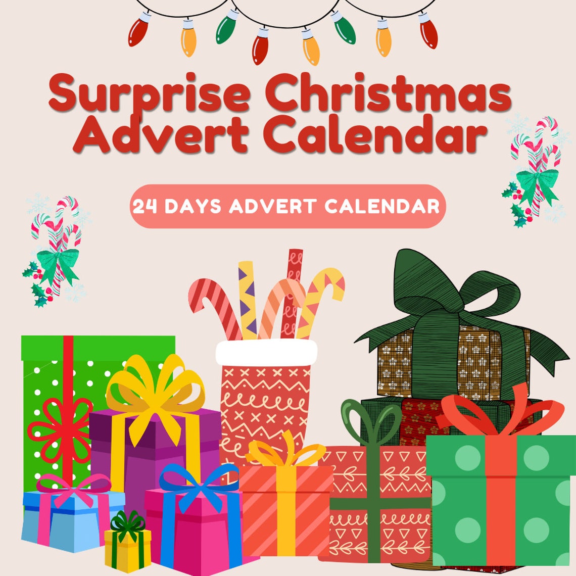 GIRLS POCKET Christmas Advent Calendar Box, 12/24 Days of Christmas ...