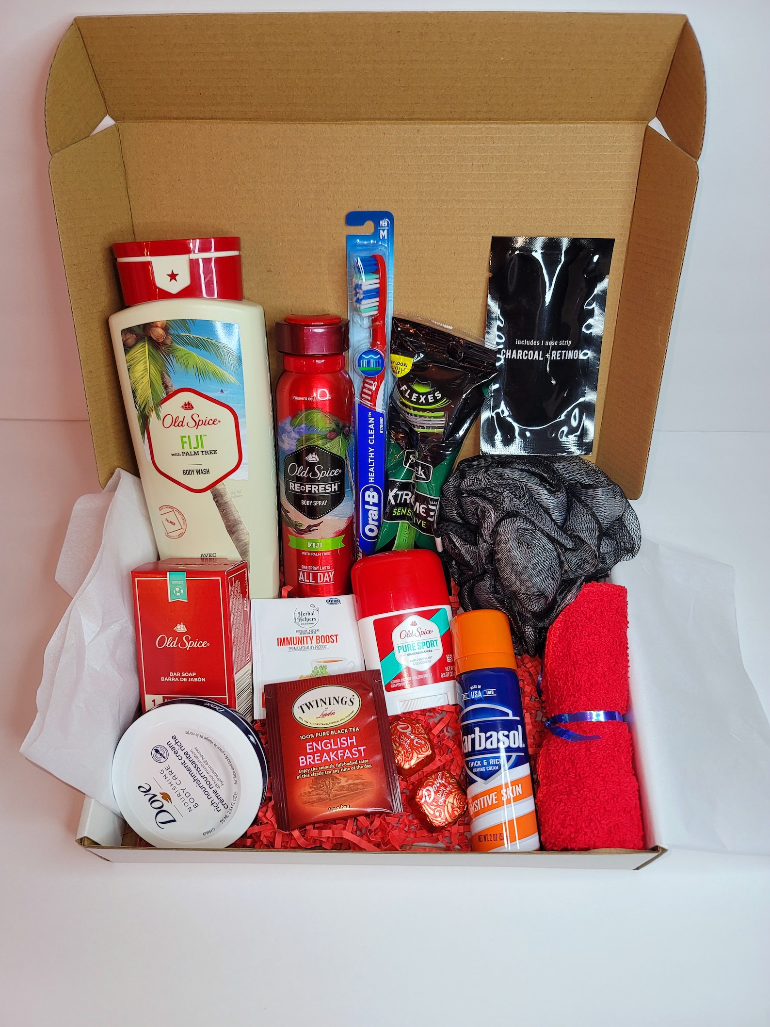 Self Care Gift Basket for Him, Skincare Pamper Hamper Box, Care Package ...