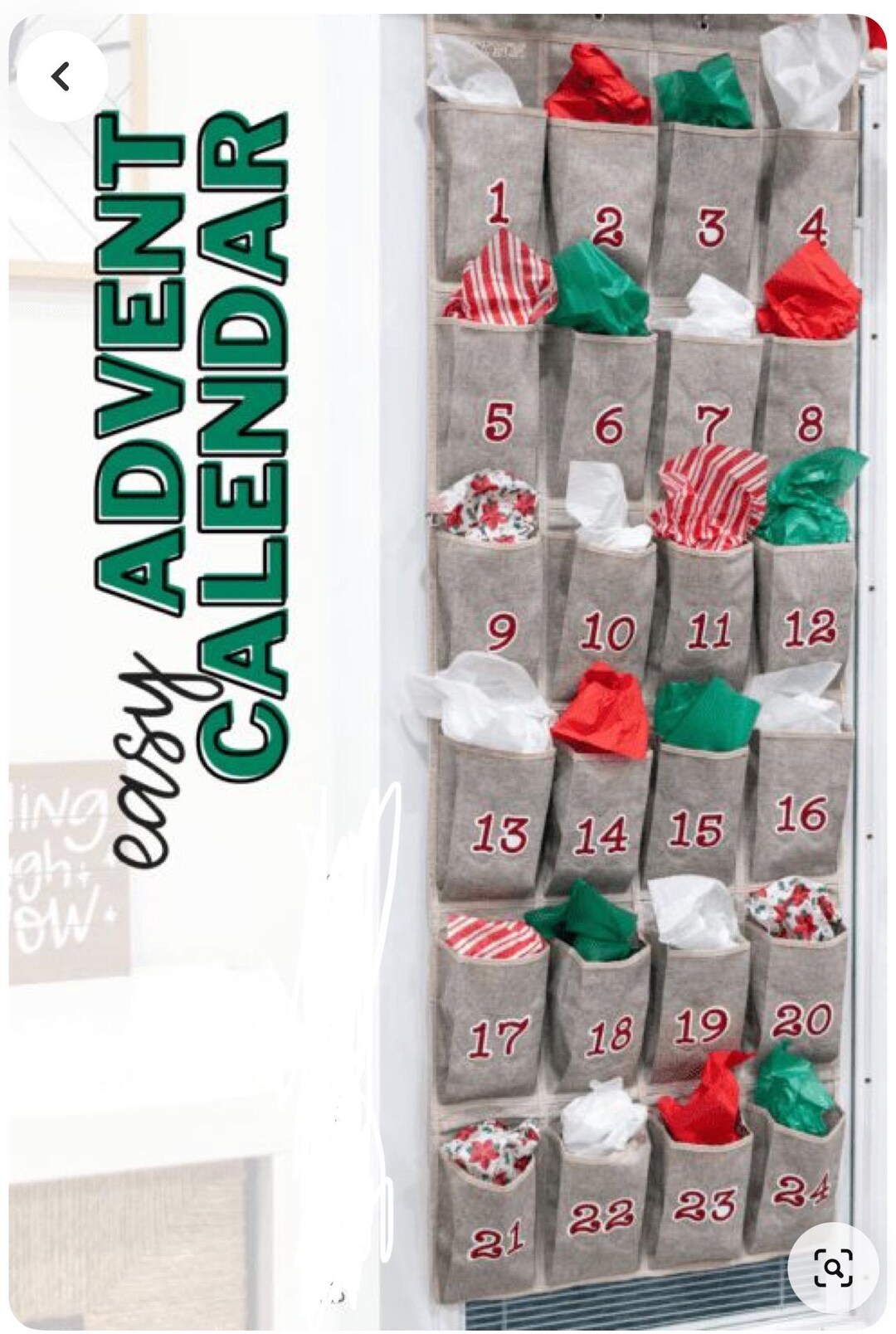 GIRLS POCKET Christmas Advent Calendar Box, 12/24 Days of Christmas ...