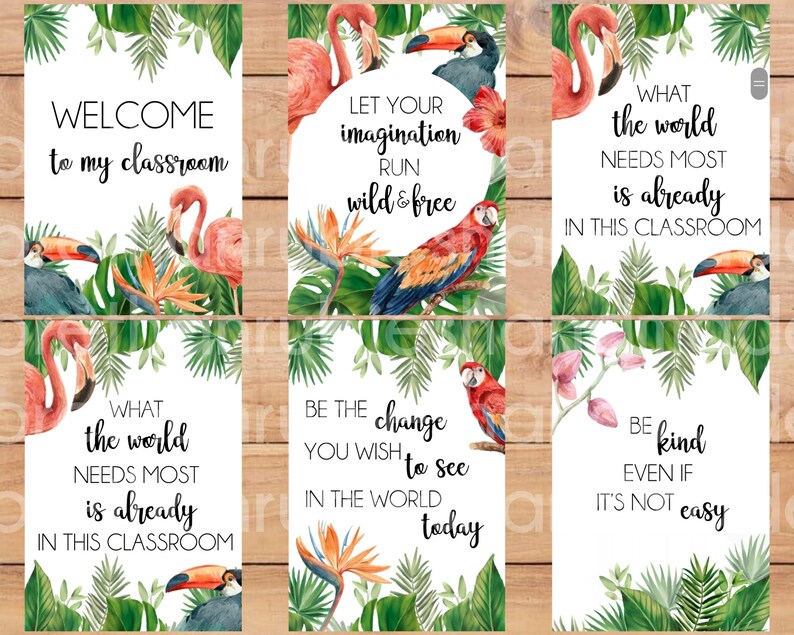 Editable Tropical Paradise Classroom Decor Pack - Etsy