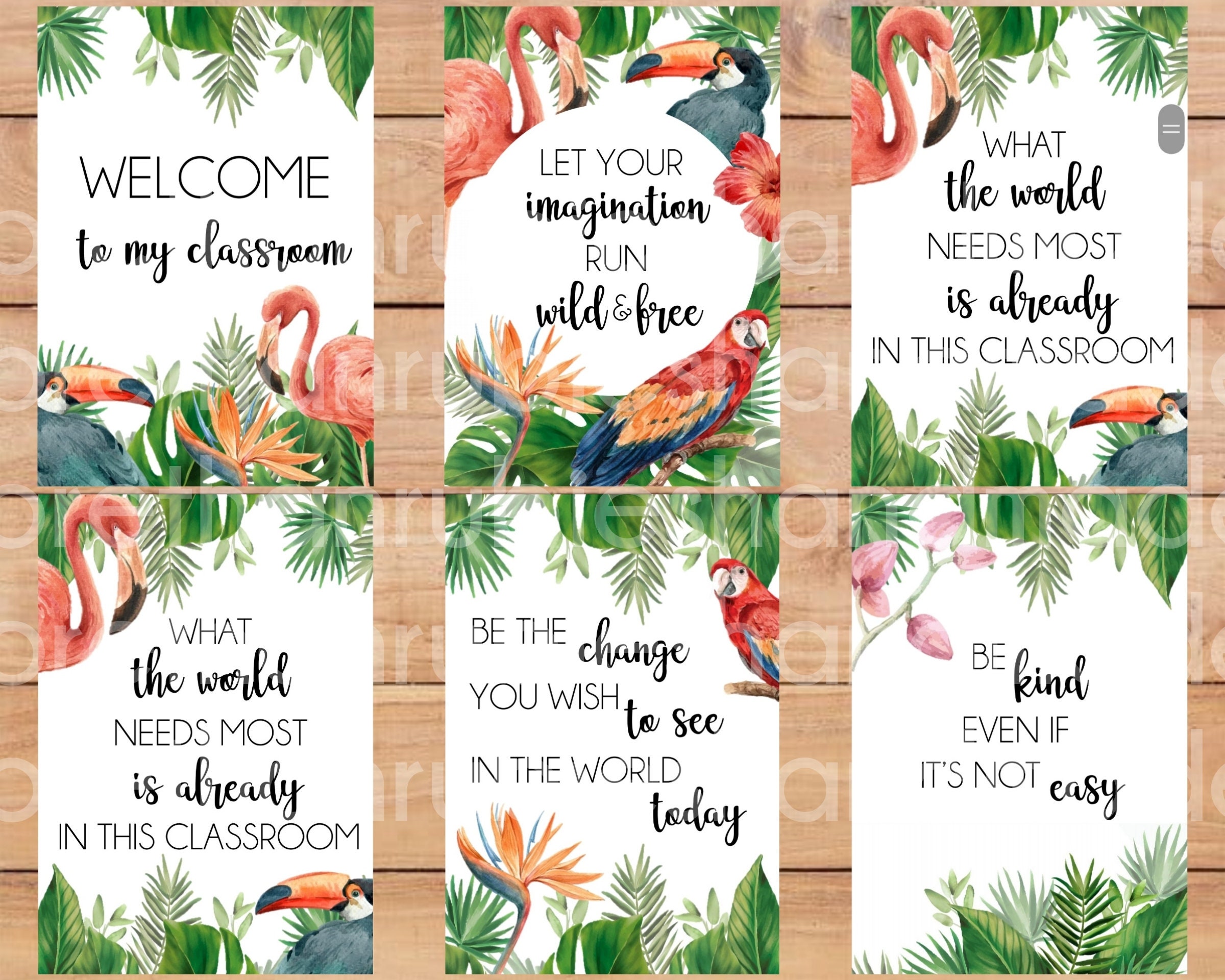 Editable Tropical Paradise Classroom Decor Pack - Etsy