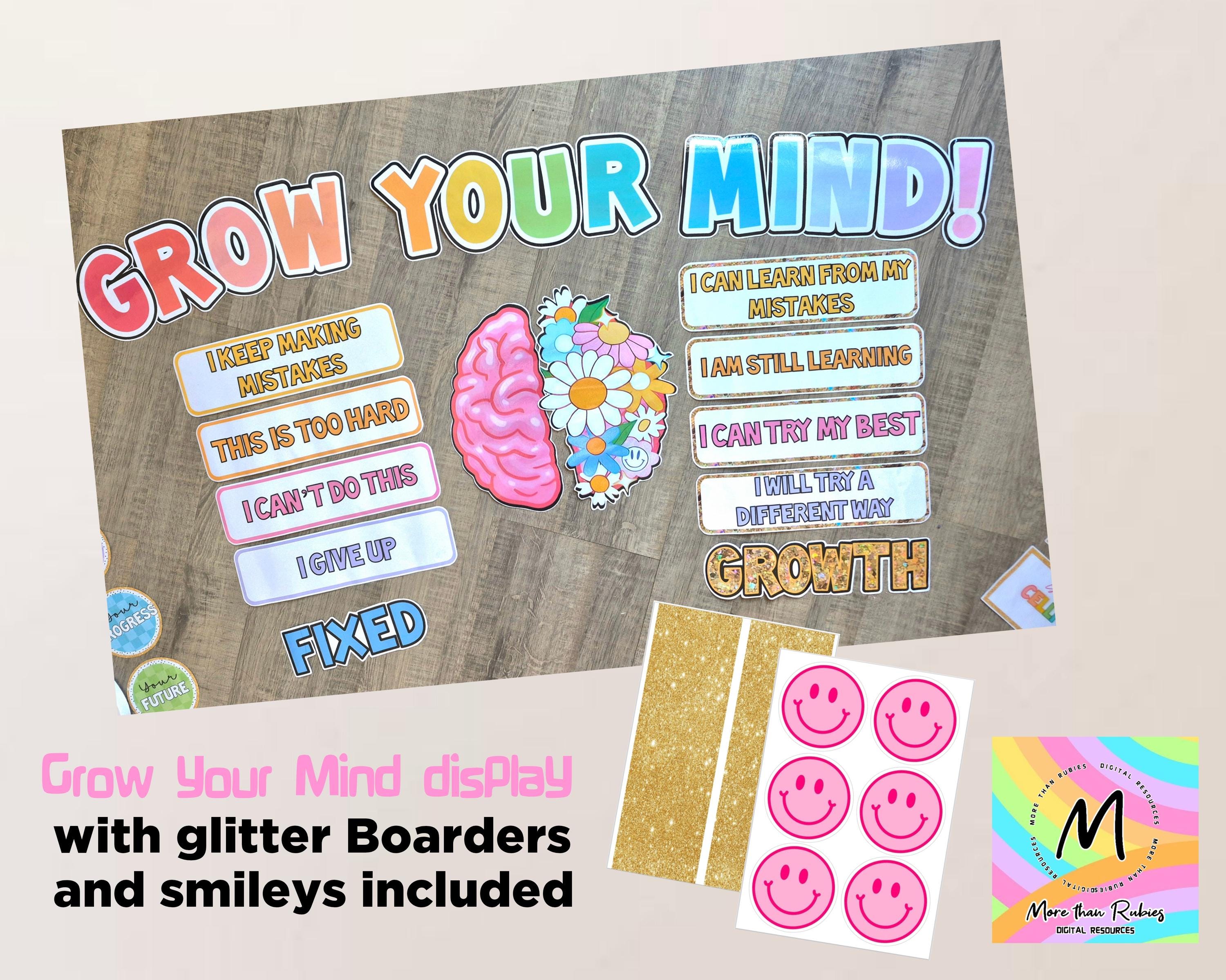Printable Rainbow Pastels Grow Your Mind Growth Mindset Display Pack ...