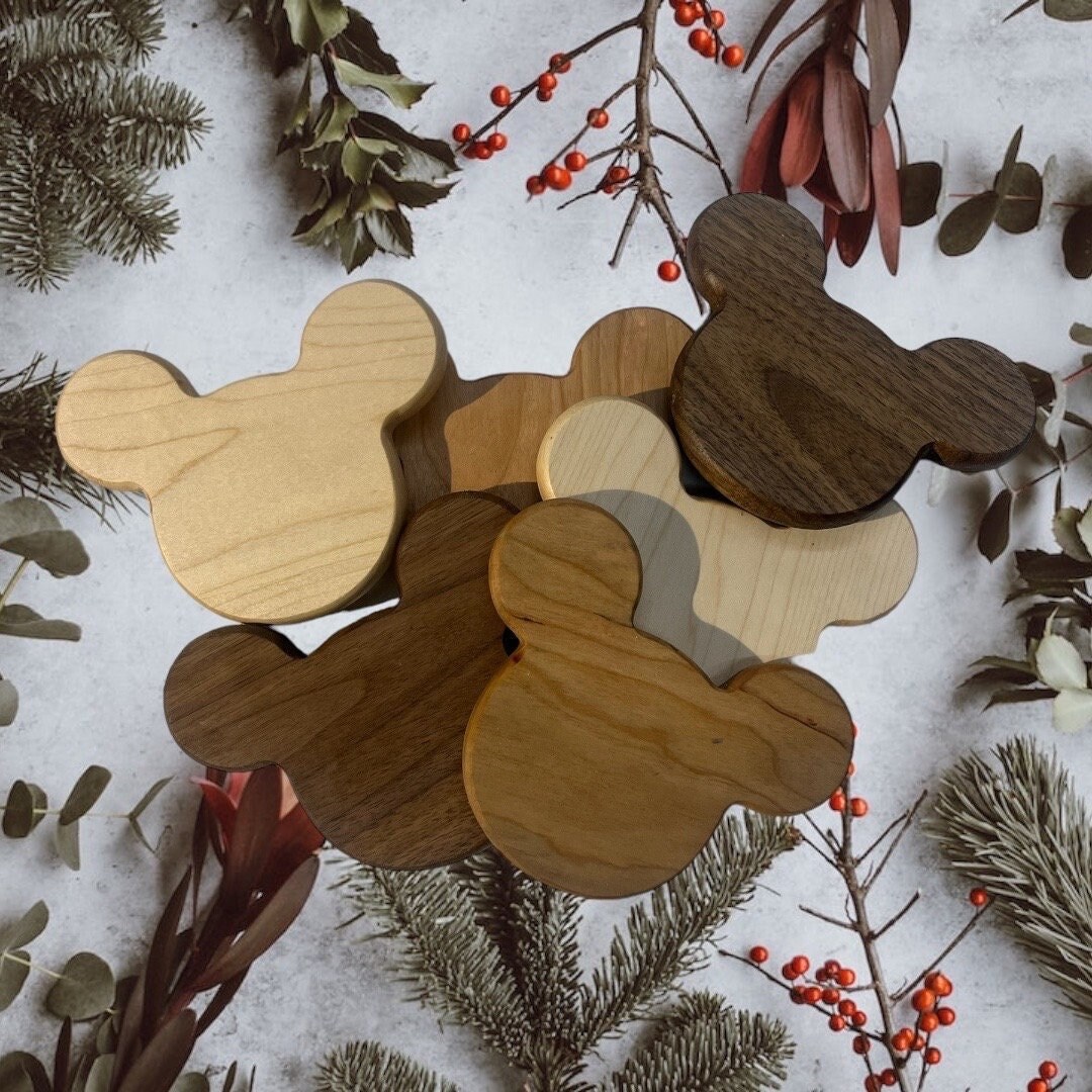 Handcrafted Mickey Mouse Wooden Coasters Disney Themed Coasters Disney ...