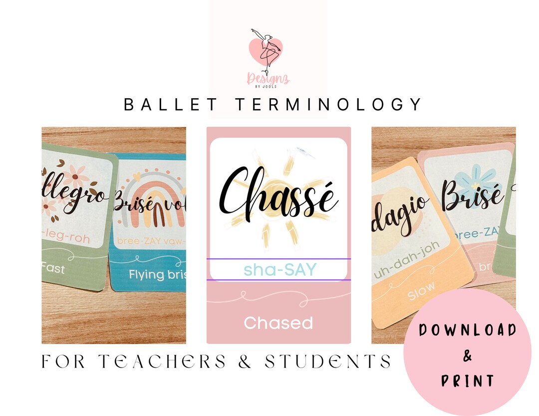 Ballet Flash Cards – Dance Vocabulary, Studio Learning (PDF Download ...