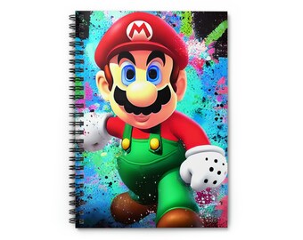 Princess Peach Bowser super Mario Spiral Notebook - Etsy