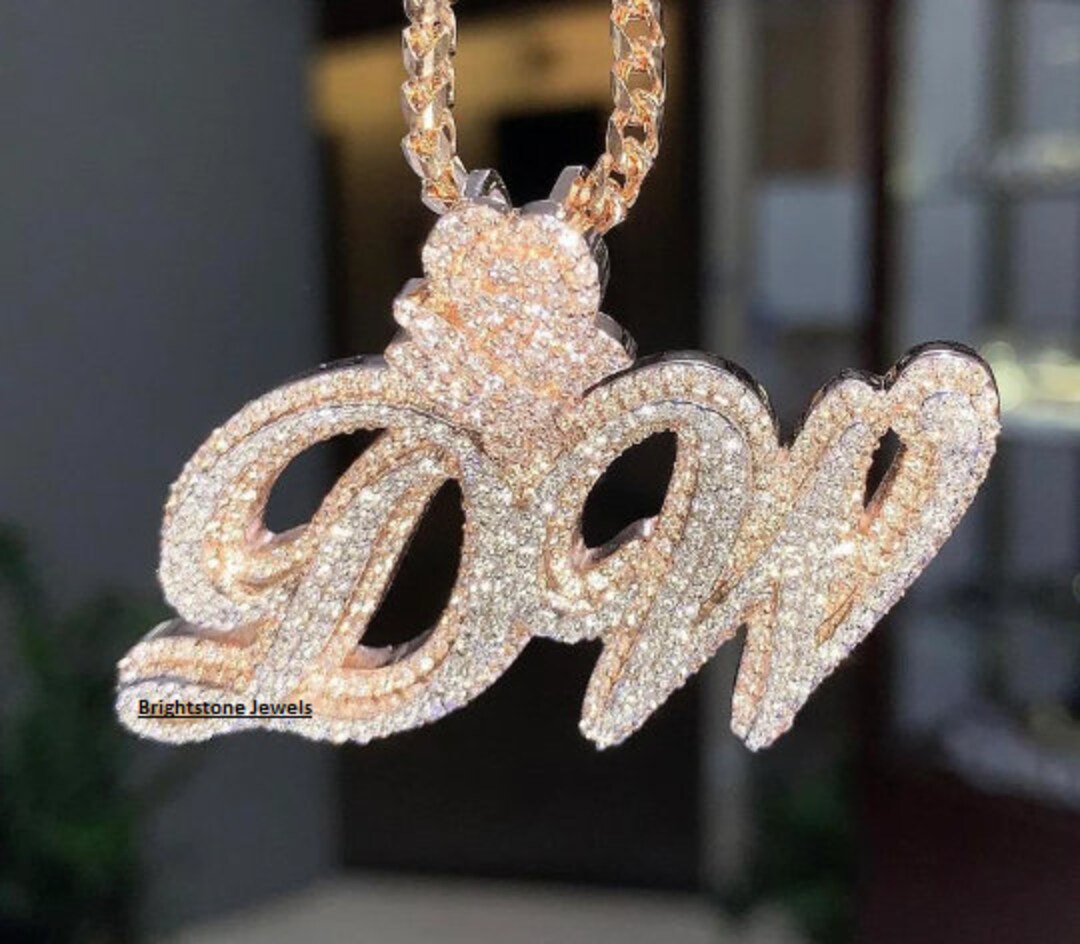 Women Custom DW Necklace| VVS 8ctw Iced Out Moissanite Pendant| Women ...
