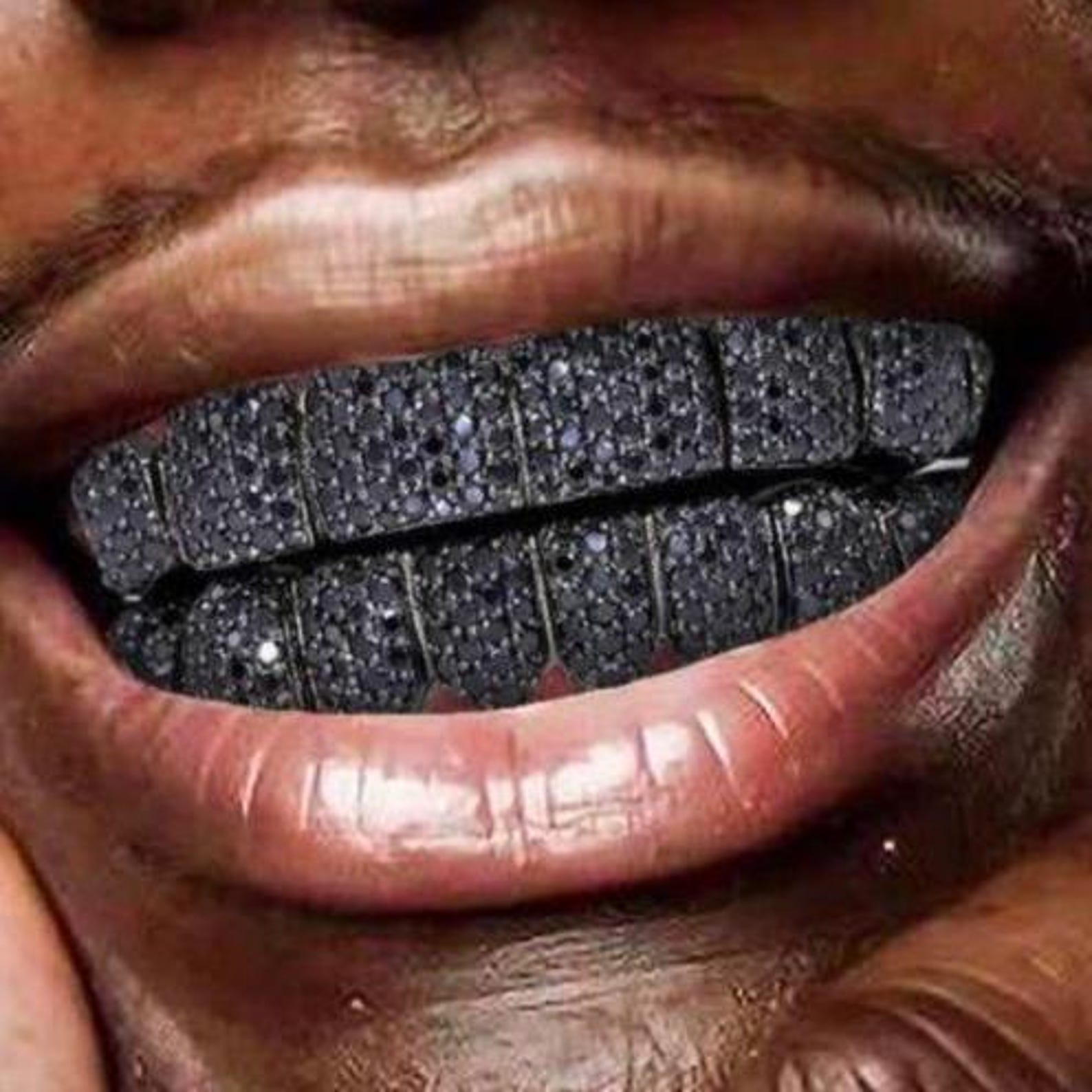 Black VVS Moissanite Grillz, Fully Iced Out Grillz for Men, 925 Silver ...