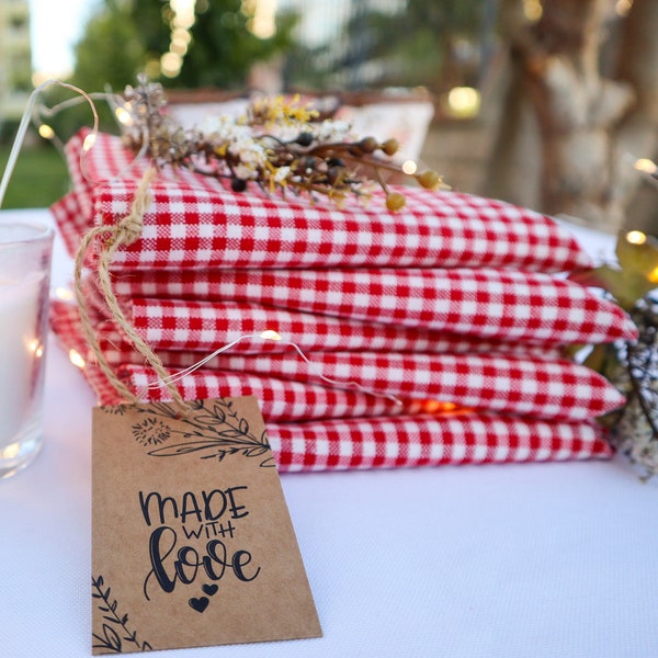 Red Gingham Napkins - Etsy