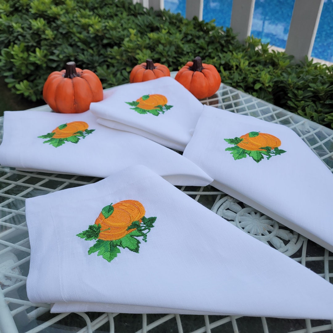 Pumpkin Service Napkin, Service Napkin Set, Cute Cotton Pumpkin Table ...