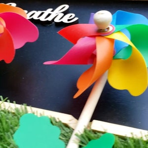 Breathe Sensory Board - Pinwheel Flowers in Turf/grass. Sensory Panel ...