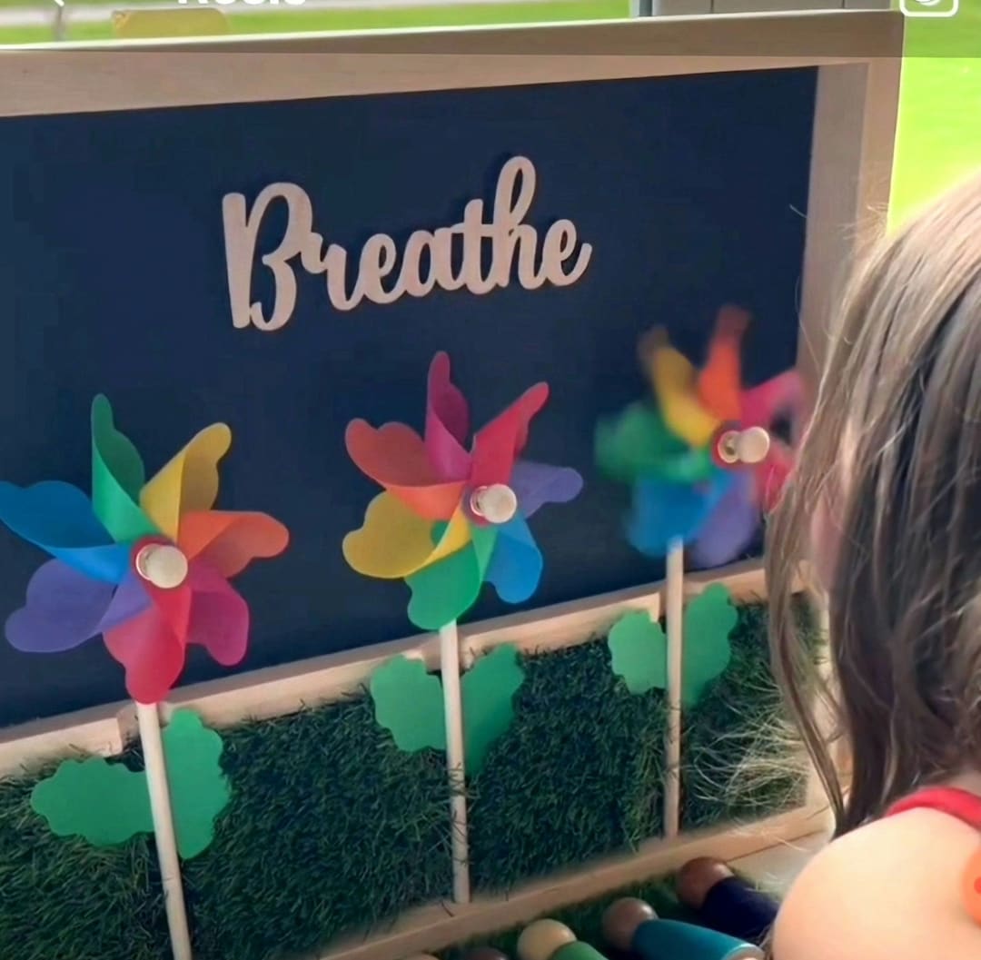 Breathe Sensory Board Pinwheel Flowers in Grass Sensory Panel for ...