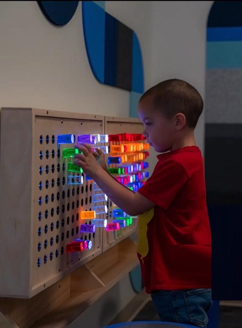 Sensory Light Peg Board Giant Bright Lite Peg Board With Giant Colored ...