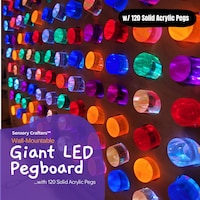 HUGE 4FT Bright Lite LED Pegboard Giant Colored Pegs Wall-mountable ...