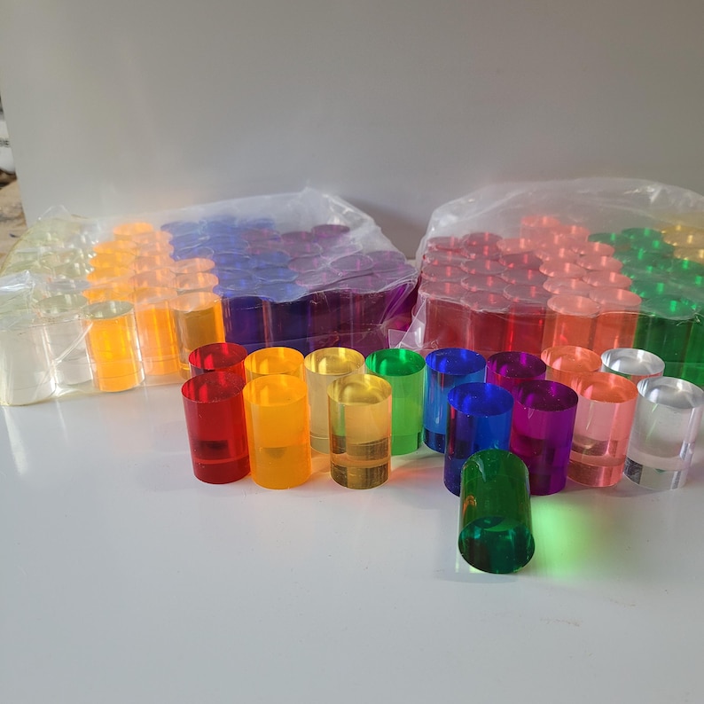 Acrylic Pegs Pack – Colorful Fun! 1" Diameter (multiple Lengths ...