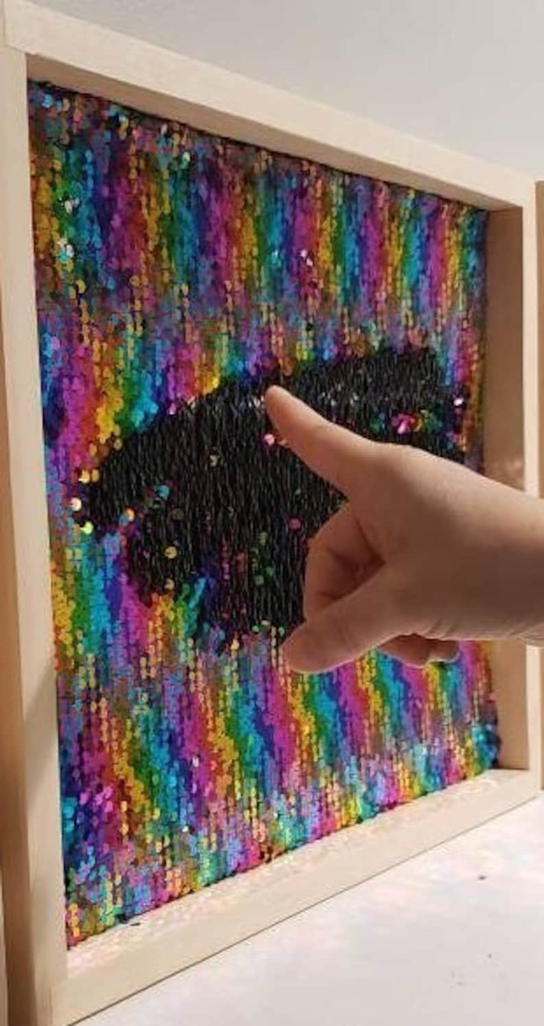 Rainbow Reversible Sequin Board With Mermaid Fabric Board - Etsy