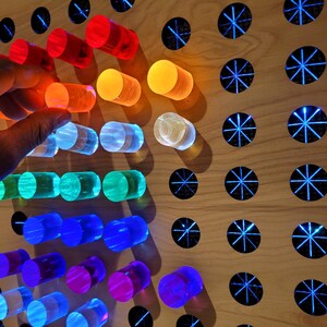 LED Peg Board With 120 Solid Acrylic Pegs, Giant Bright Light Peg Board ...