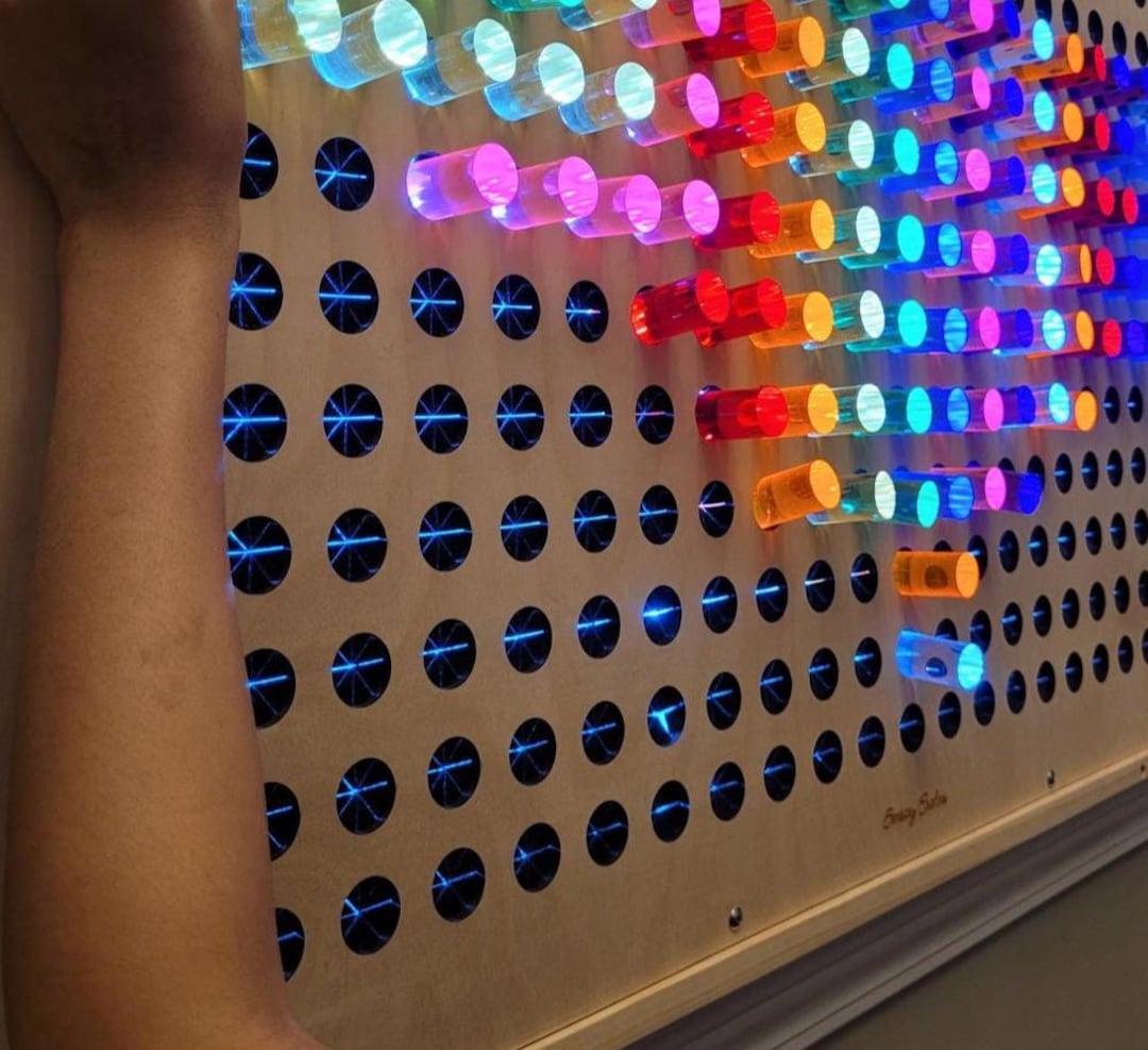 Giant 3ft Bright Light Pegboard With Colored Pegs 38"x27", (lite-brite ...