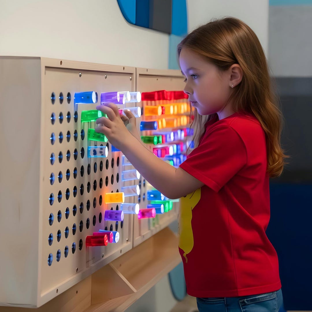 Sensory Light Peg Board Giant Bright Lite Peg Board With Giant Colored ...