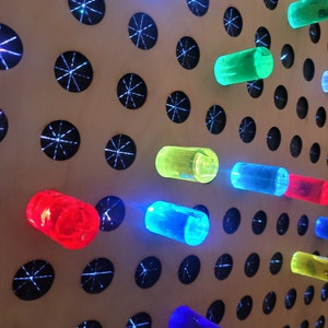 HUGE 4FT Bright Lite LED Pegboard Giant Colored Pegs Wall-mountable ...