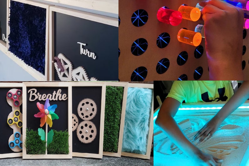 Sensory Wall, Light Peg Board & LED Sand Tray – Complete Therapy Set ...