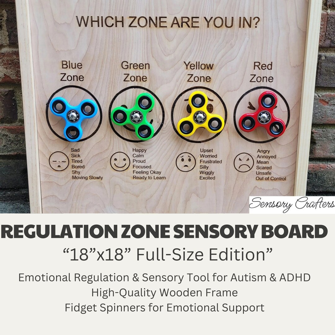 Zones of Regulation Sensory Board High-quality Wooden Frame / Fidget ...