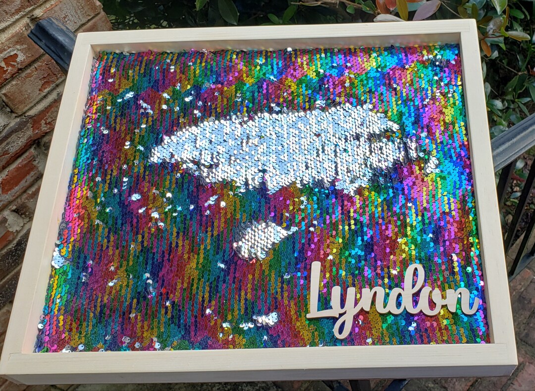 Rainbow Reversible Sequin Board With Mermaid Fabric Board, Flip up ...