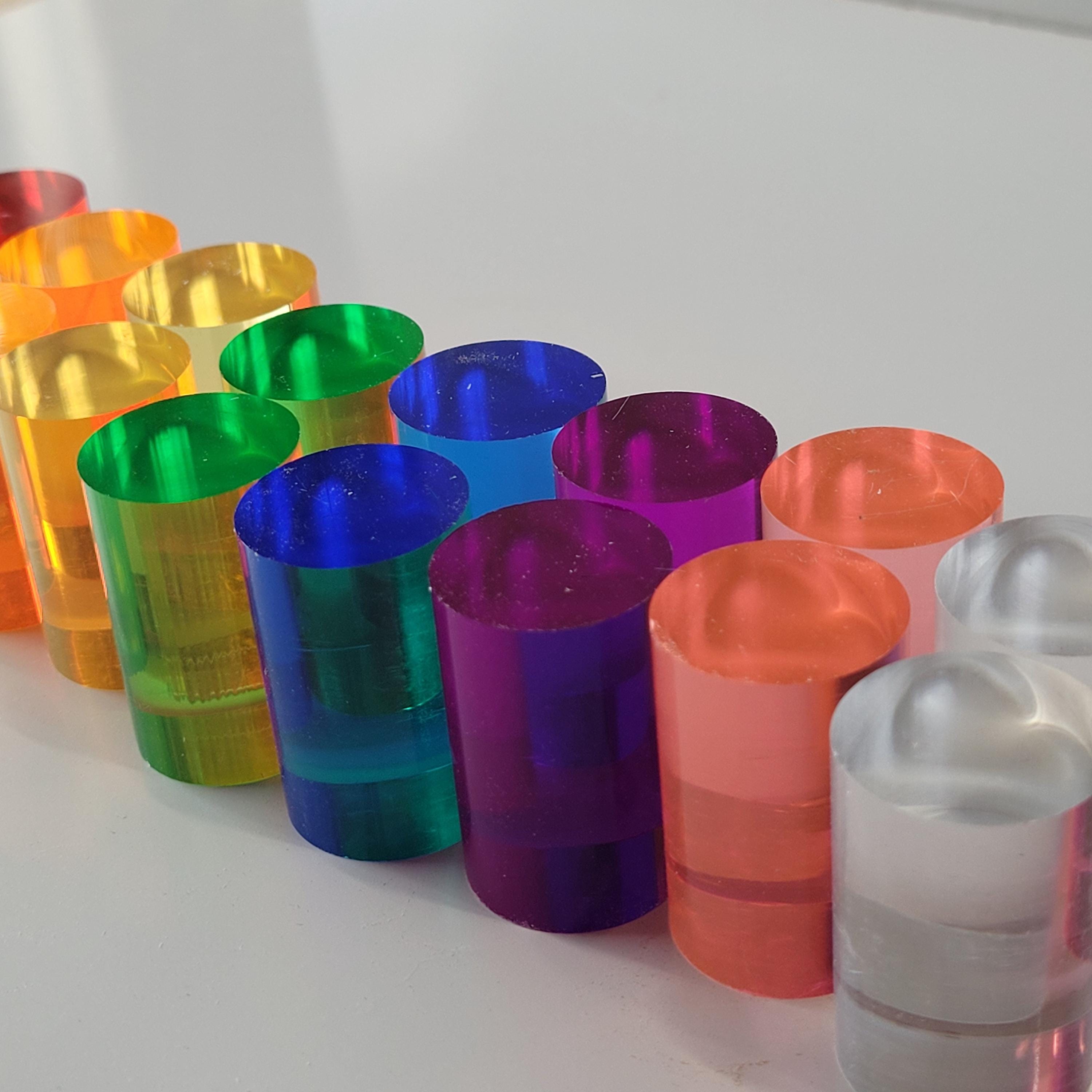 Acrylic Pegs Pack – Colorful Fun! 1" Diameter (multiple Lengths ...
