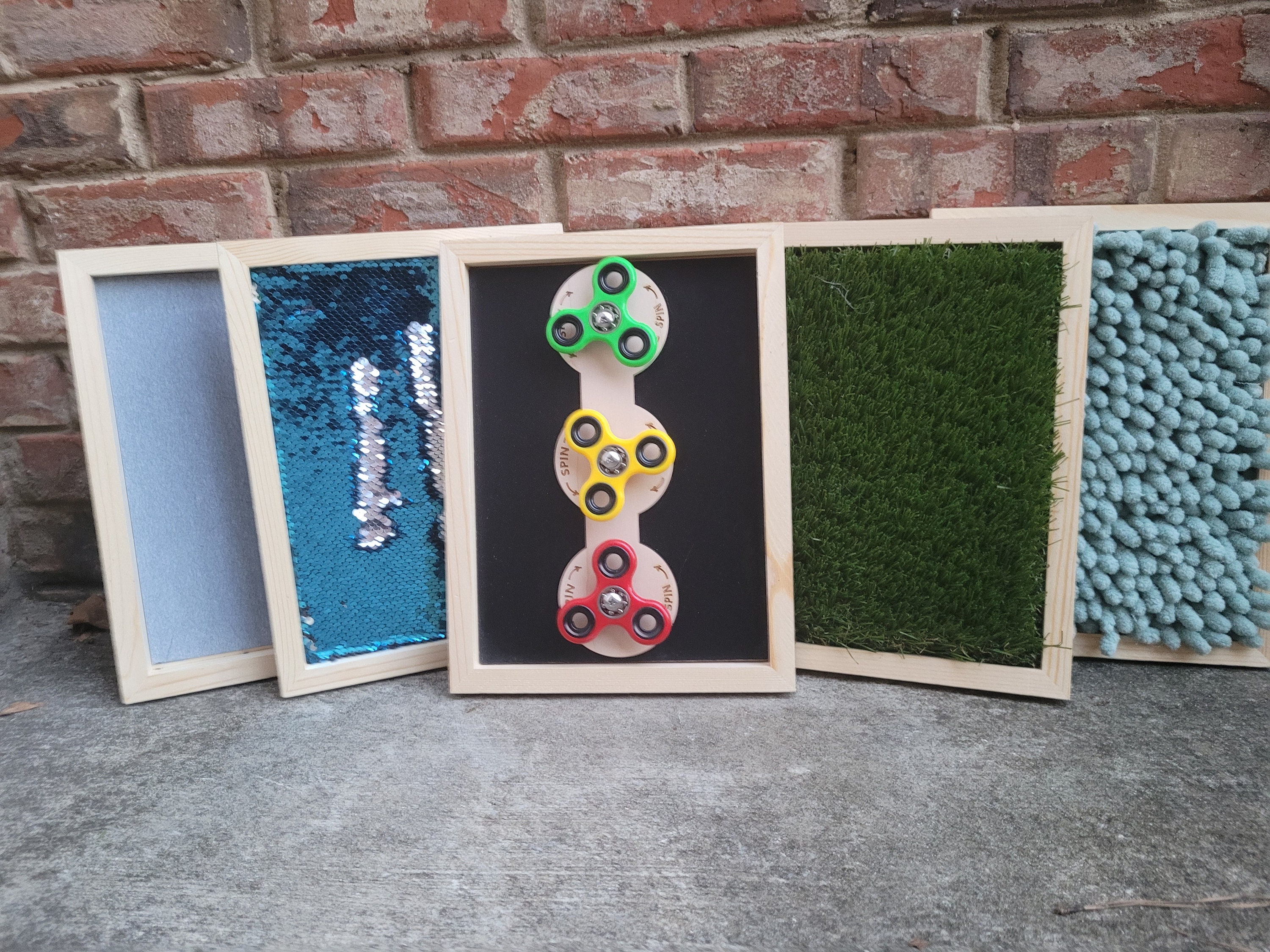Mini Sensory Boards Autism 5-pack (12"x9") - Sequin, Grass, Water Paint ...